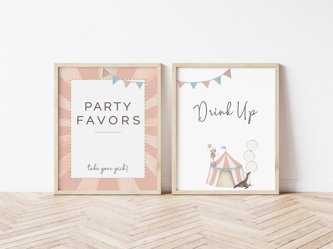 Circus Theme Table Signs, Carnival Party Signs, Editable Template, Ring ...