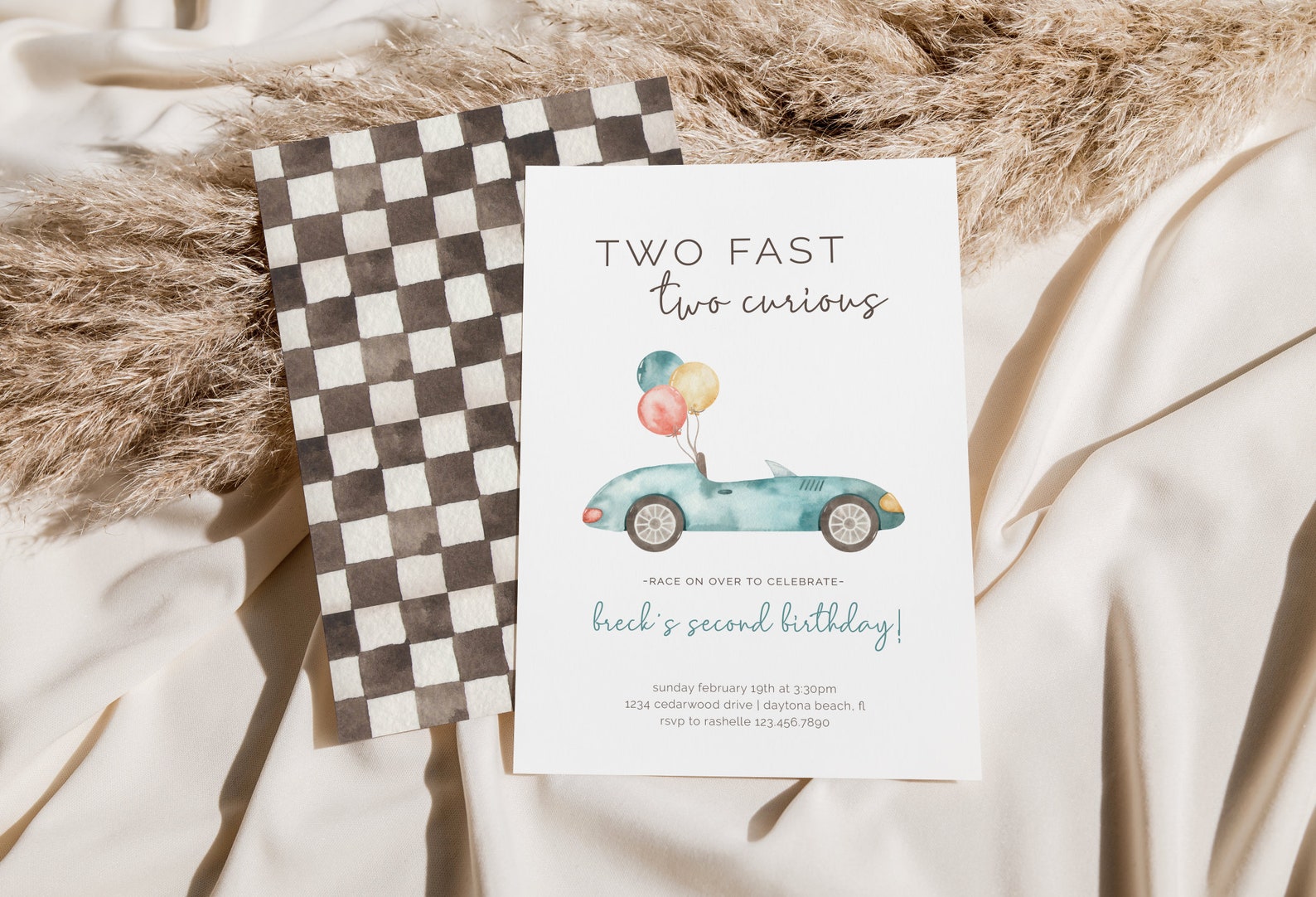 Two Fast Two Curious Birthday Bundle Set Editable Template - Etsy