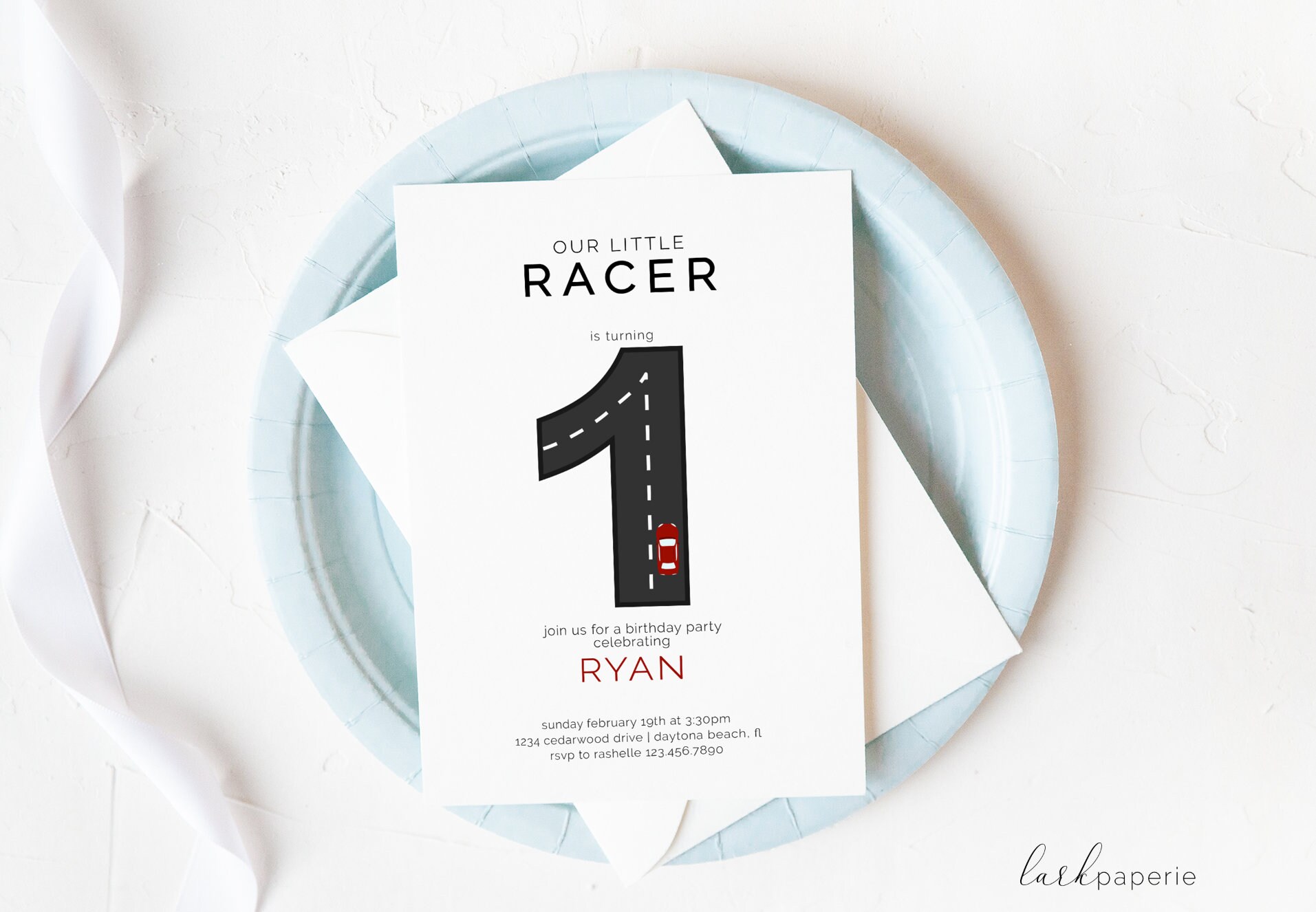 Racing First Birthday Invitation Editable Template Race Car | Etsy