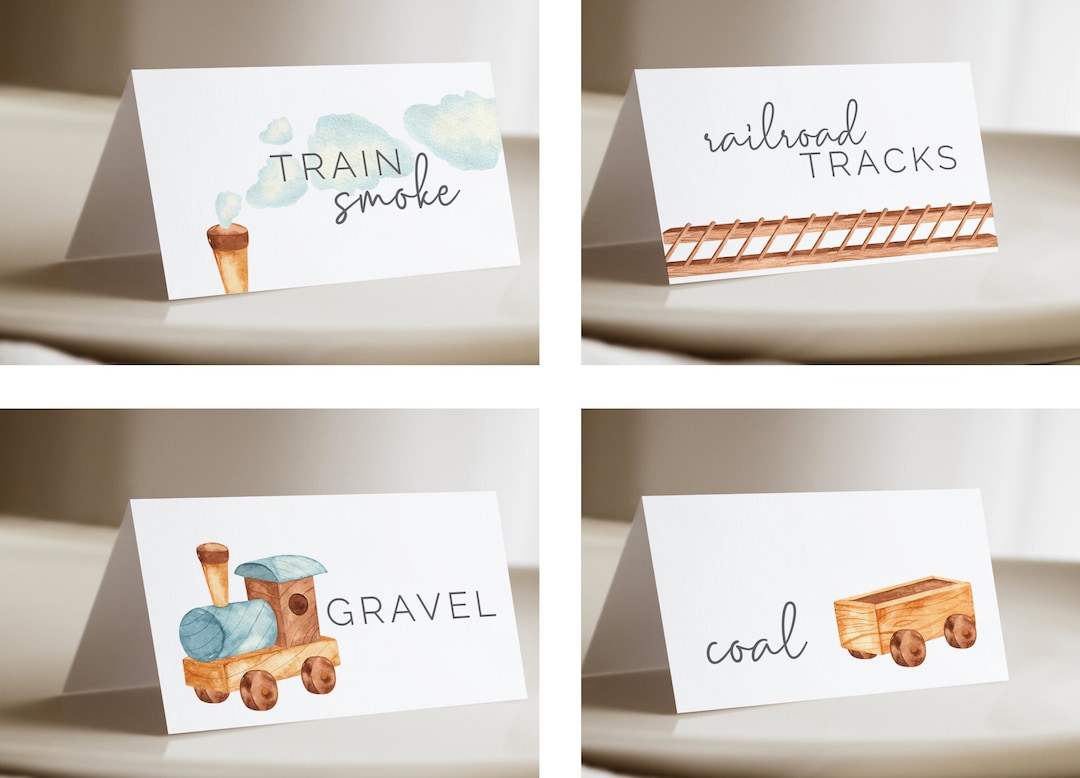 Train Theme Food Tent Labels, Editable Template, Wooden Train Set ...