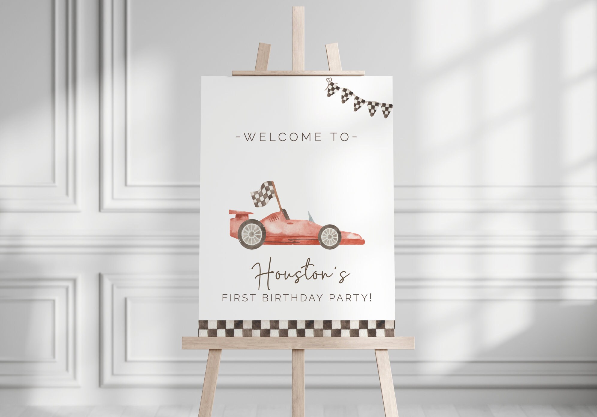 First Lap Birthday Bundle Set, Editable Template, FAST ONE Racing ...