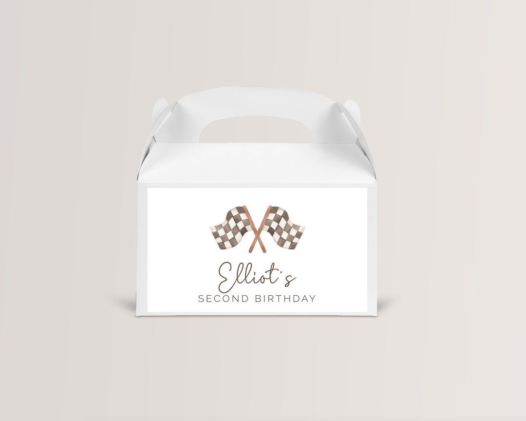 Racing Favor Box Label, Editable Template, Two Fast Two Curious ...
