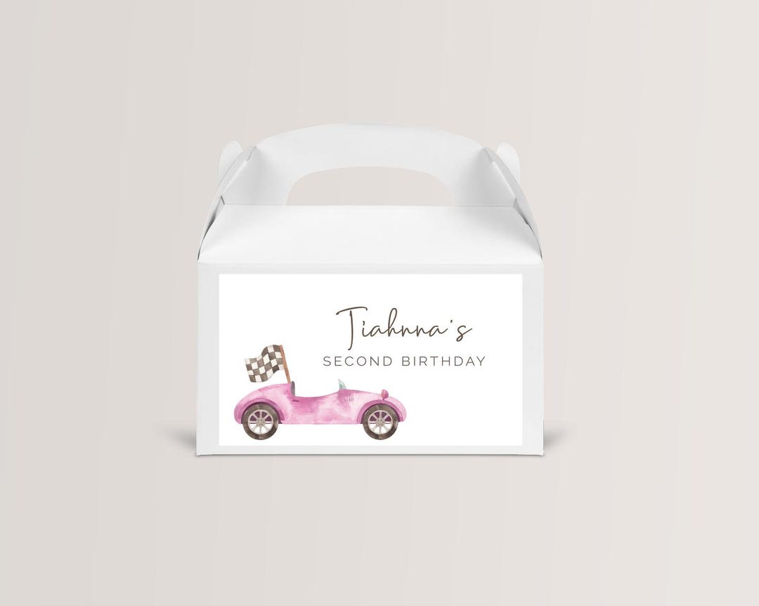 Racing Favor Box Label, Editable Template, Two Fast Two Curious ...