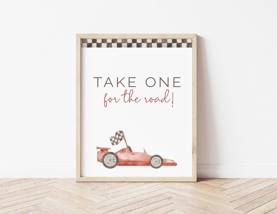 Race Car Favor Sign Editable Template Racing Favor Table - Etsy