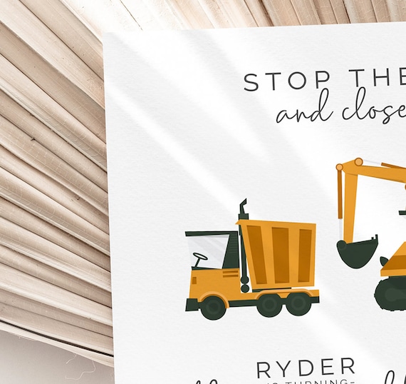 Invitations & Announcements Invitations Tractor Truck Theme Editable ...