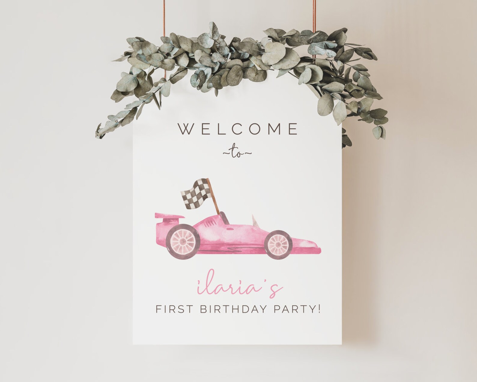 Fast One Welcome Sign Editable Template Racing Birthday | Etsy