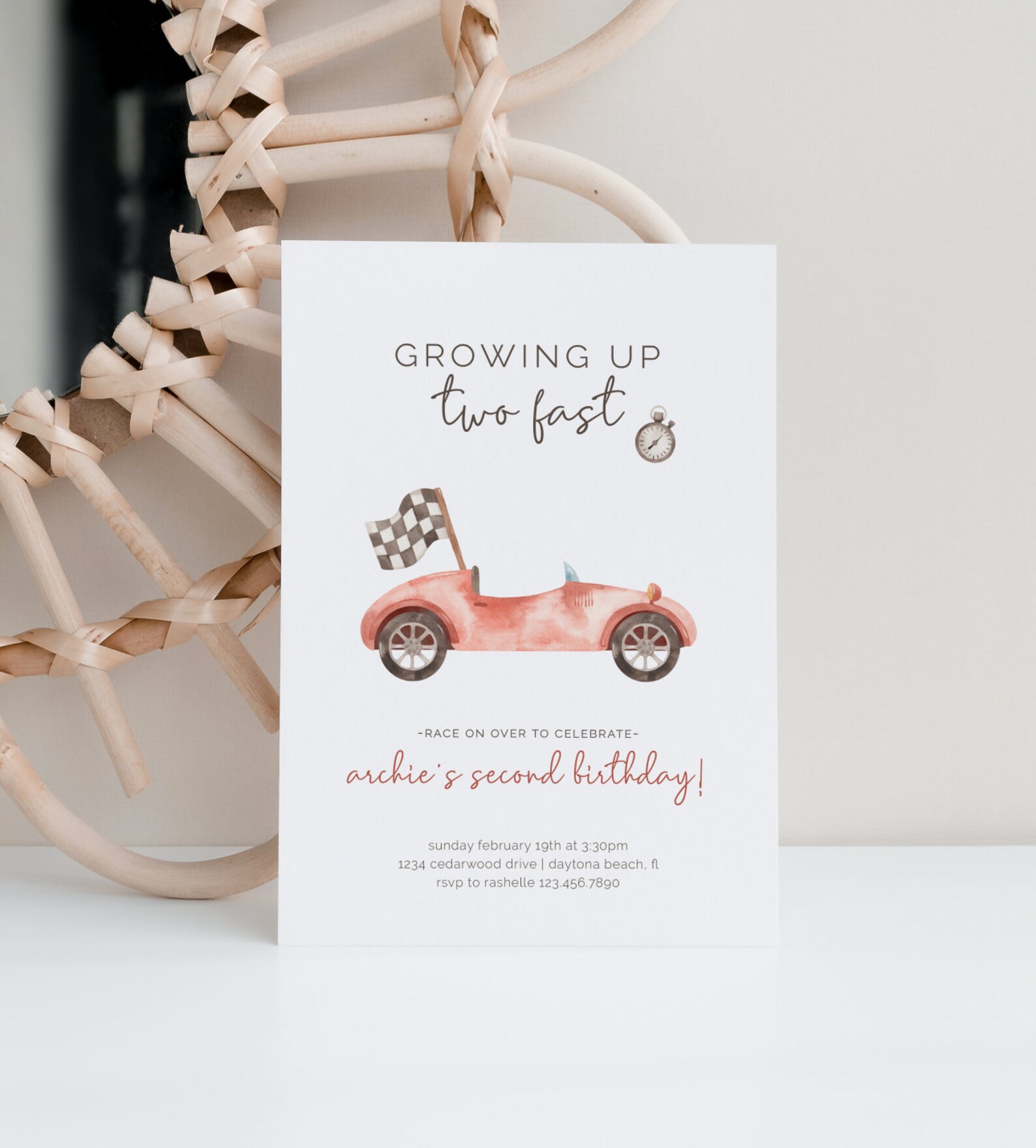 Growing up Two Fast Birthday Invitation Editable Template | Etsy