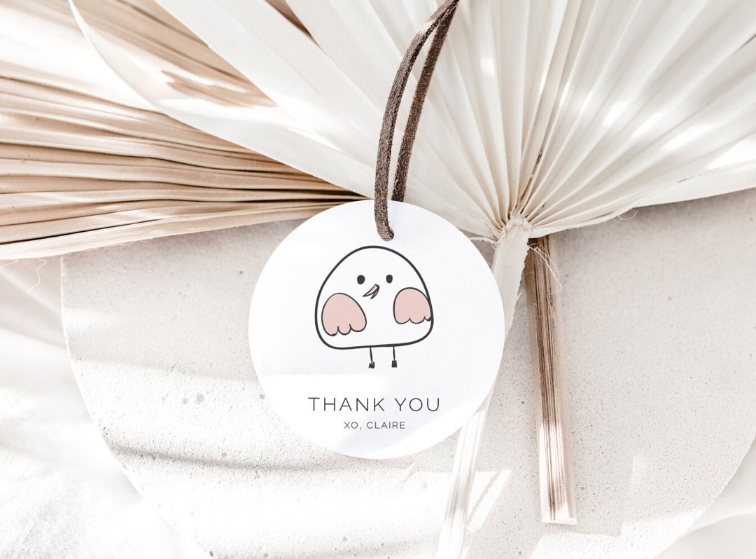 Bird Thank You Tags, Editable Template, Birdy Party Thank You Favor ...
