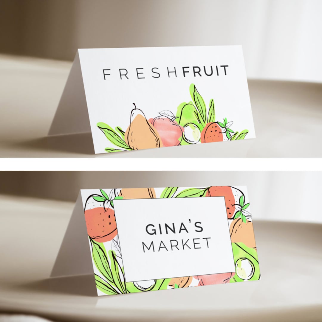 Farmers Market Food Tent Labels, Editable Template, Name Labels ...