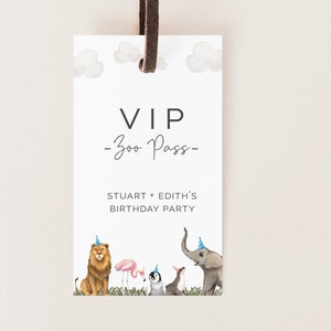 Four Ever Wild and Three VIP Pass, Editable Template, Zoo Pass Birthday ...
