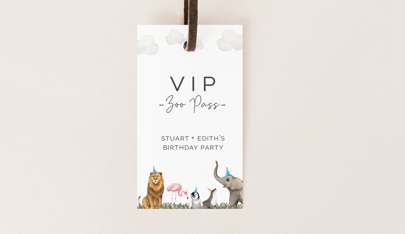 Four Ever Wild and Three VIP Pass, Editable Template, Zoo Pass Birthday ...