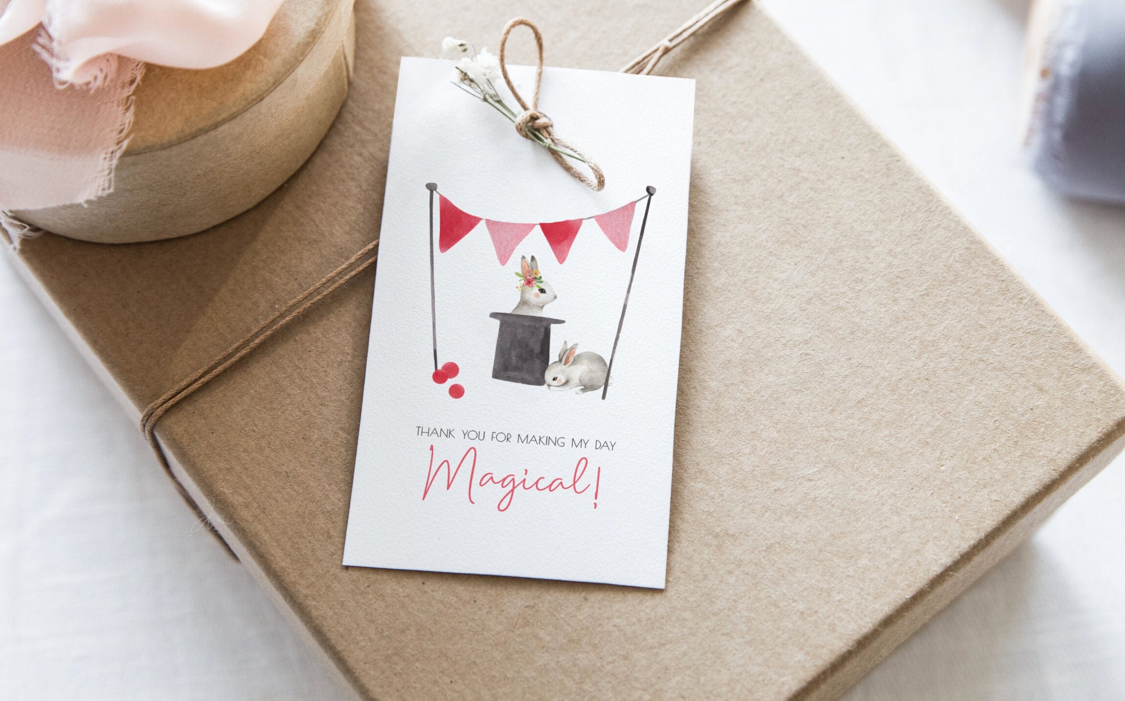 Girl Magic Show Thank You Labels Editable Template Magician - Etsy