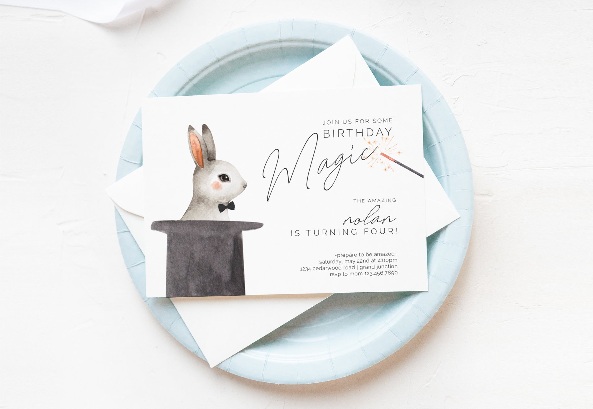 Magic Show Birthday Invitation Editable Template Magician - Etsy