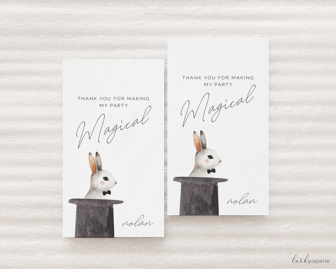 Magic Show Thank You Labels, Editable Template, Magician Party Thank ...