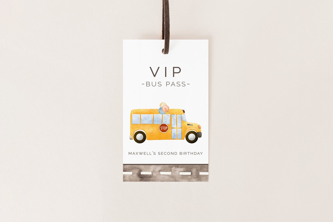 Yellow Bus Birthday Bundle Set, Editable Template, School Bus Birthday ...