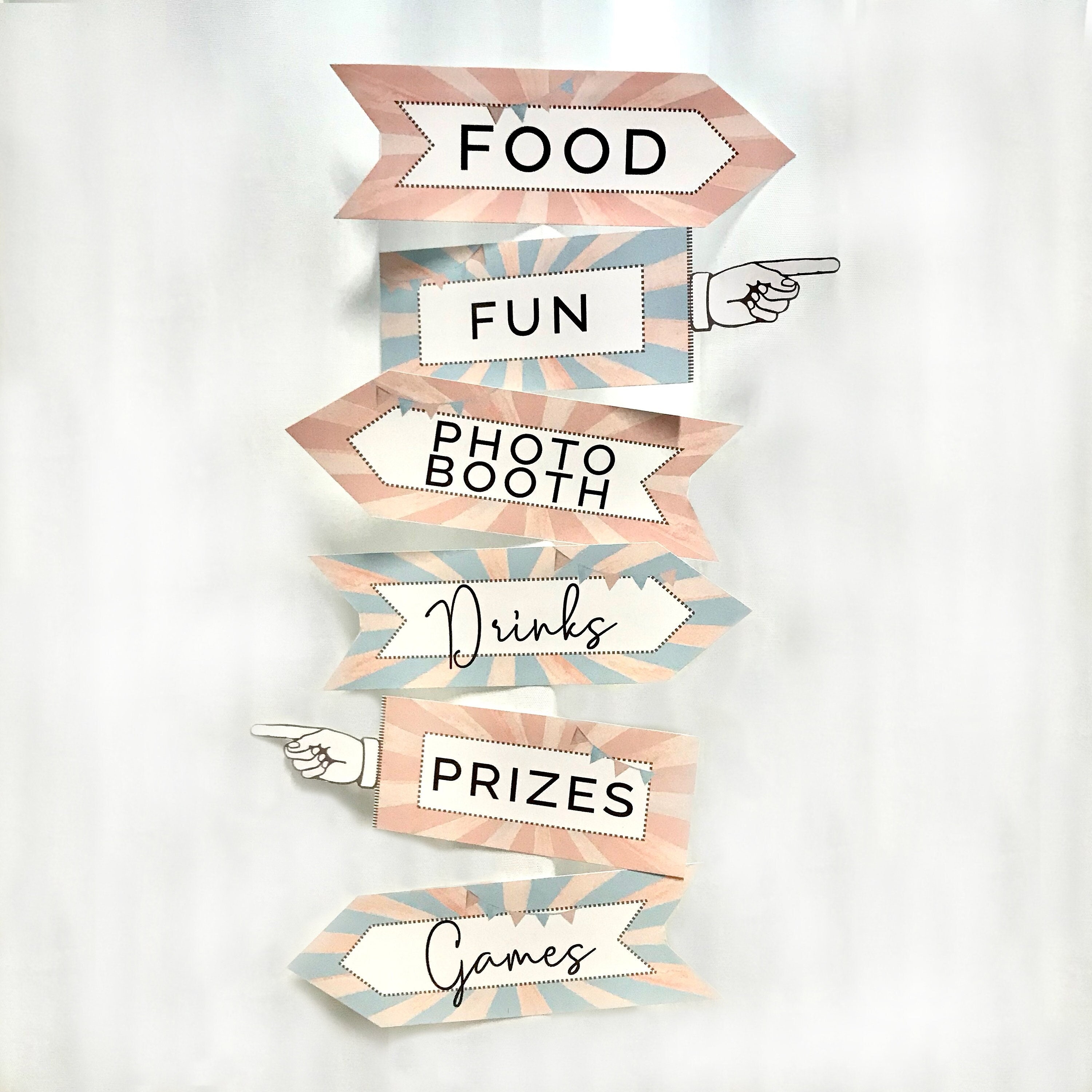 Circus Theme Arrows, Carnival Party Signs, Editable Template, Game ...