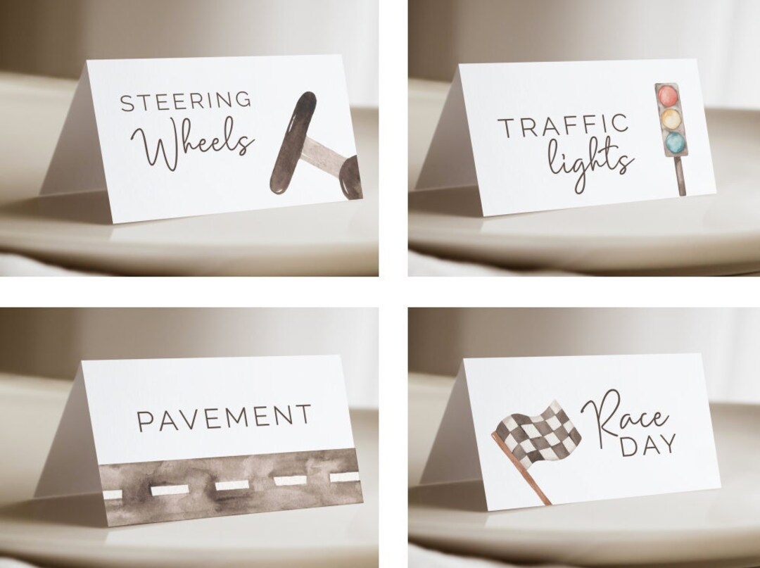 Racing Food Tent Labels, Editable Template, Vintage Racing Flags ...