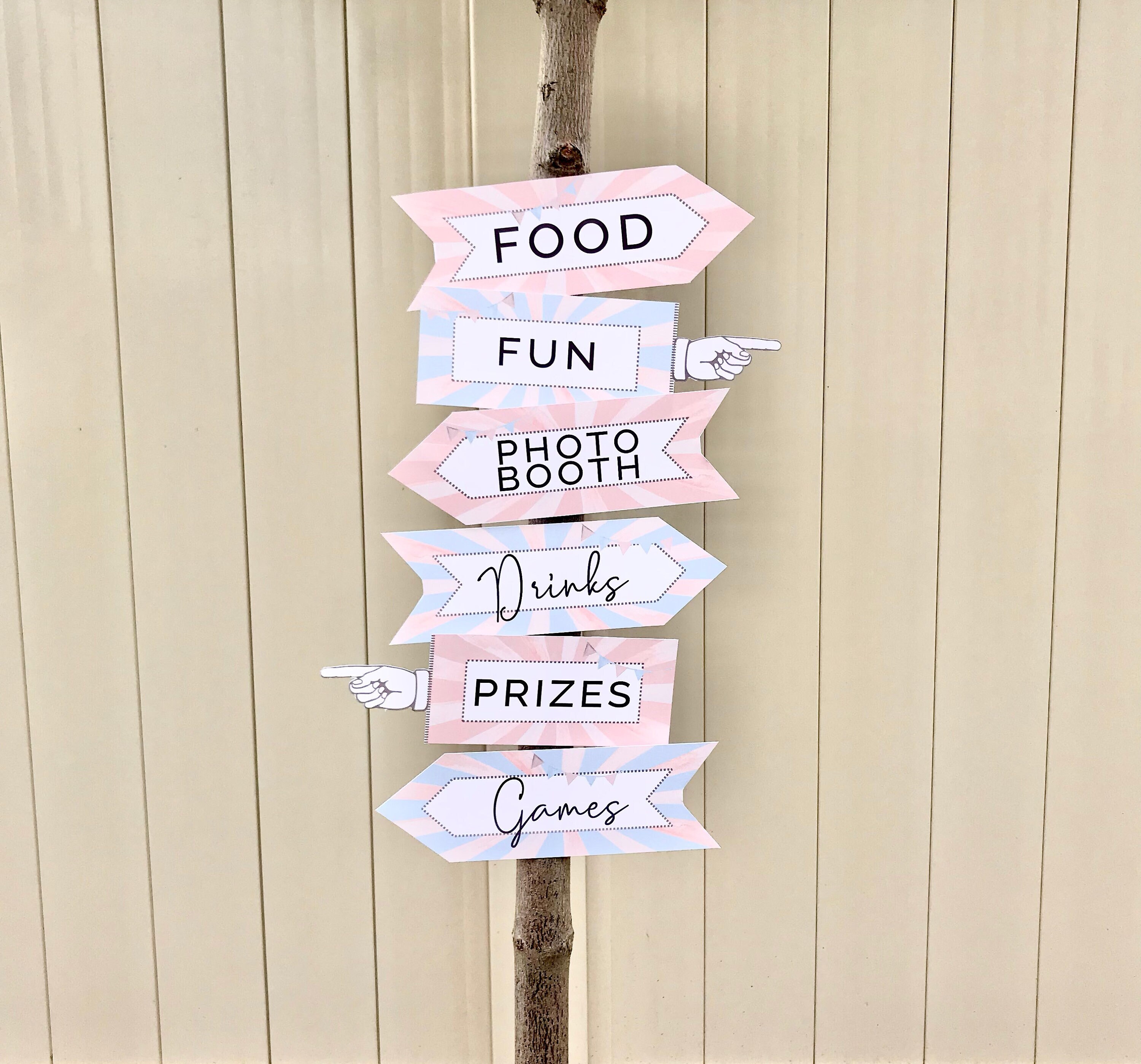 Circus Theme Arrows, Carnival Party Signs, Editable Template, Game ...