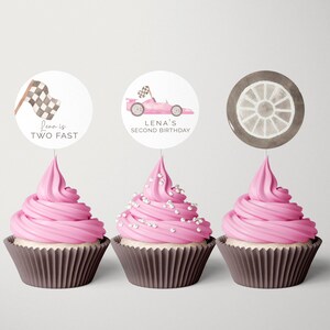 Growing up Two Fast Birthday Bundle Set, Editable Template, Racing ...