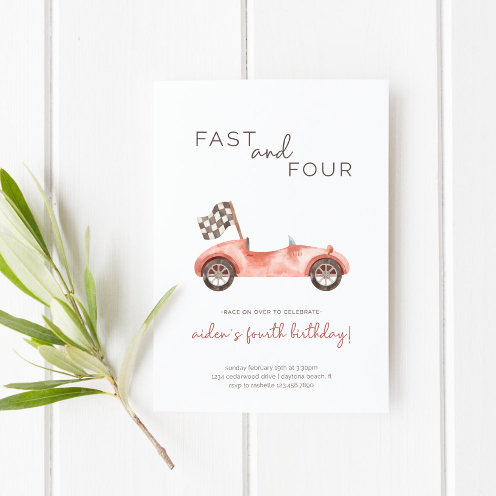 Fast and Four Birthday Invitation Editable Template Turning | Etsy