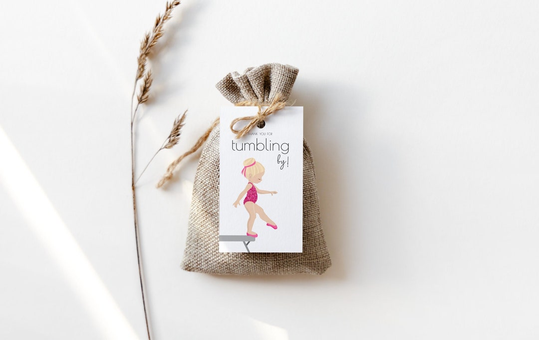 Gymnastics Thank You Labels, Editable Template, Blonde Thanks for ...