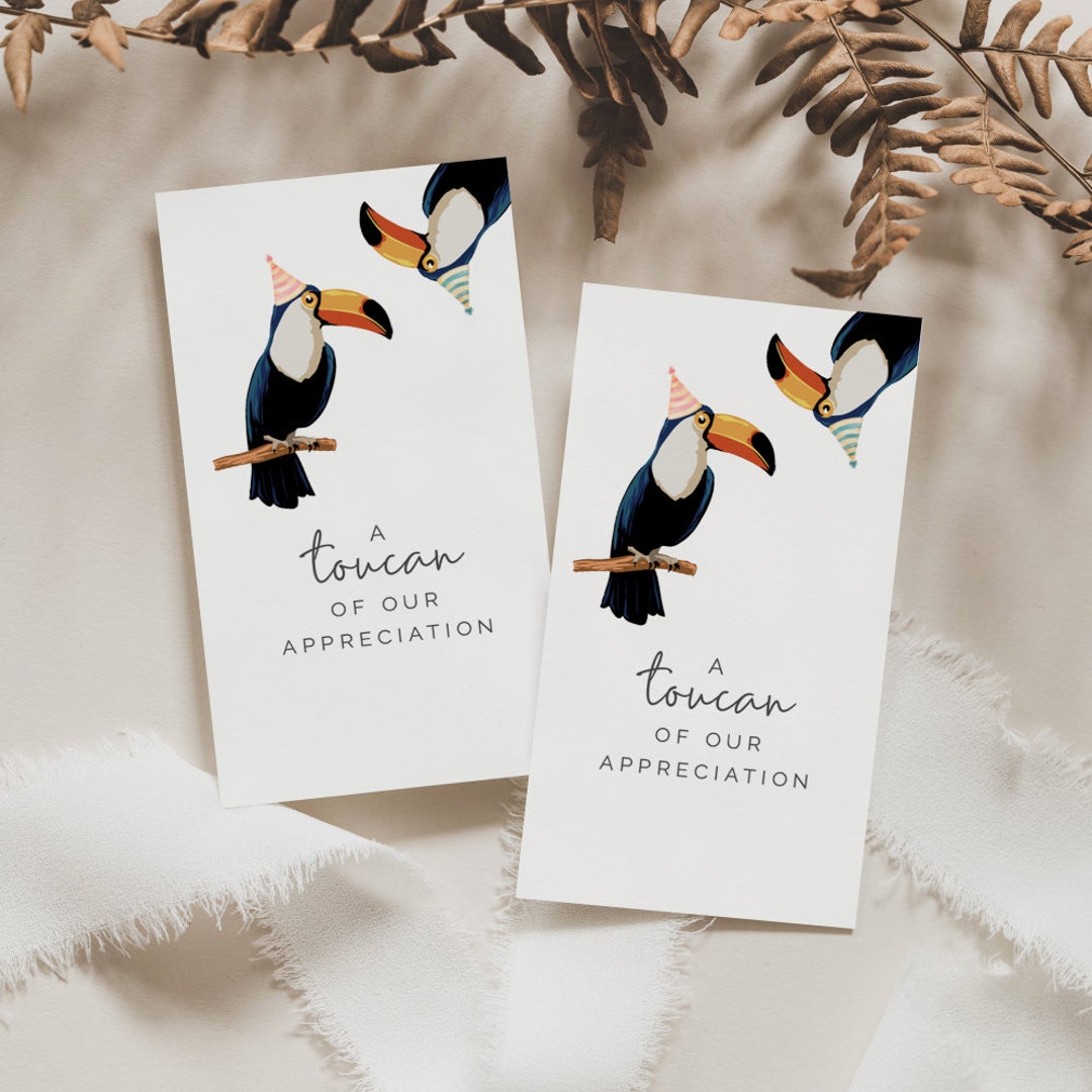 BOY GIRL Toucan Thank You Labels, Editable Template, Boy Girl Twins ...