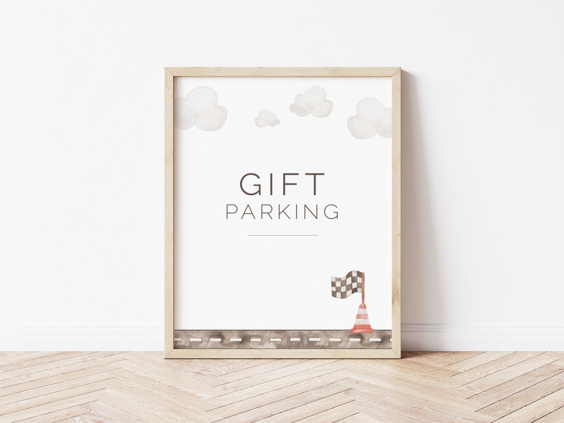 Gift Parking Table Sign, Editable Template, Racing Decor, Food Party ...