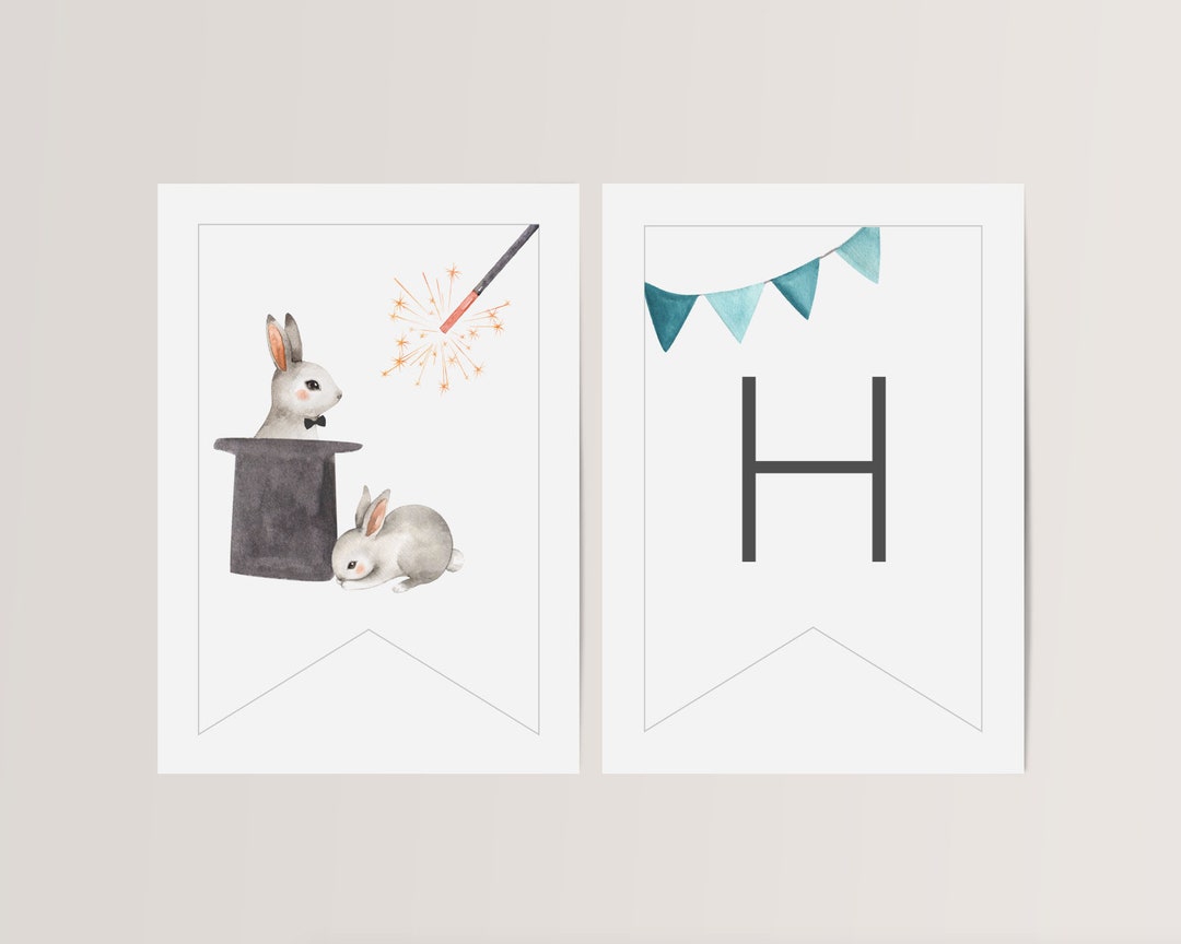 Magic Show Happy Birthday Banner, Editable Template, Happy Birthday ...