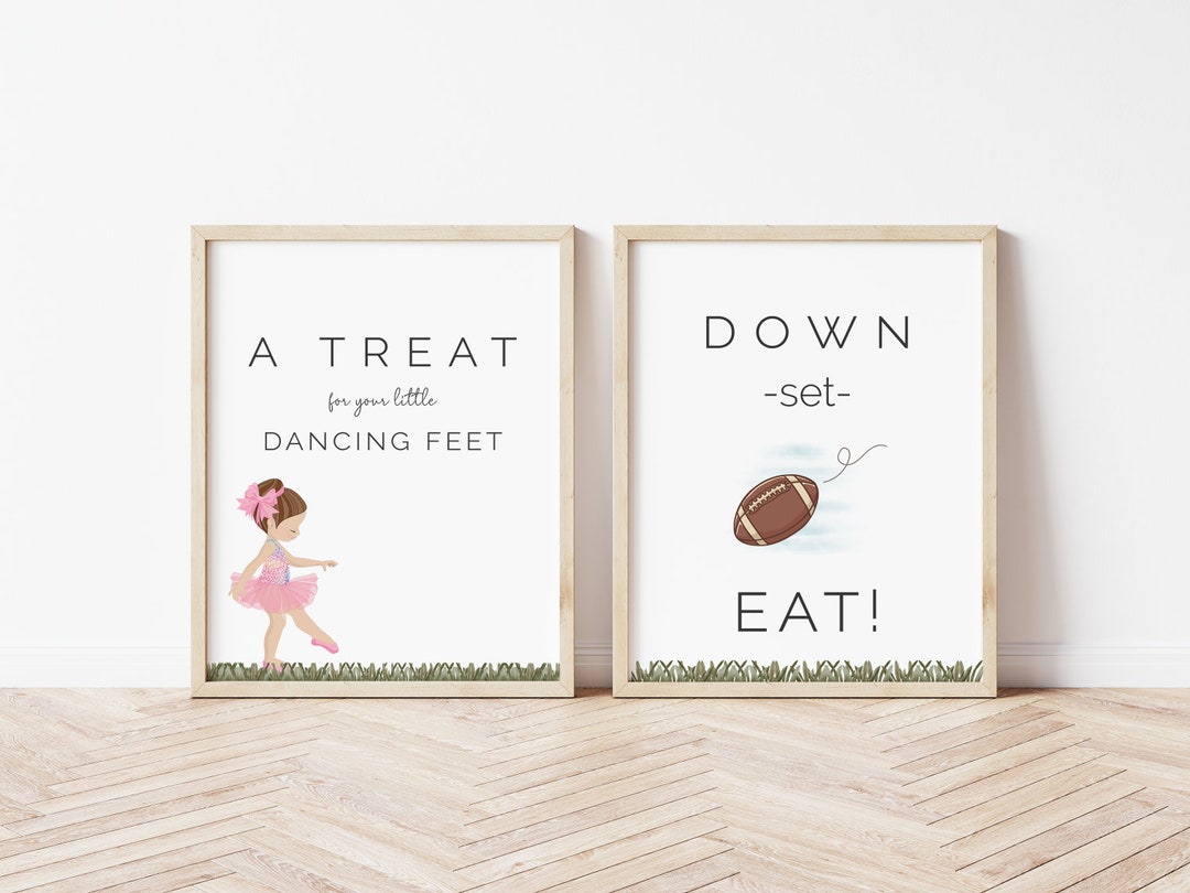Touchdowns and Tutus Table Signs, Party Sign, Editable Template, Treat ...
