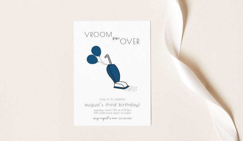 Vacuum Birthday Invitation Editable Template Cleaning Party - Etsy