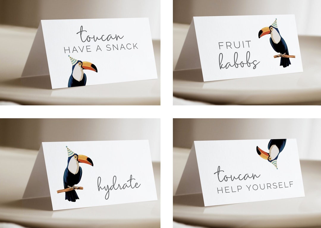 BOY Toucan Food Tent Labels, Editable Template, Toucan Have a Snack ...