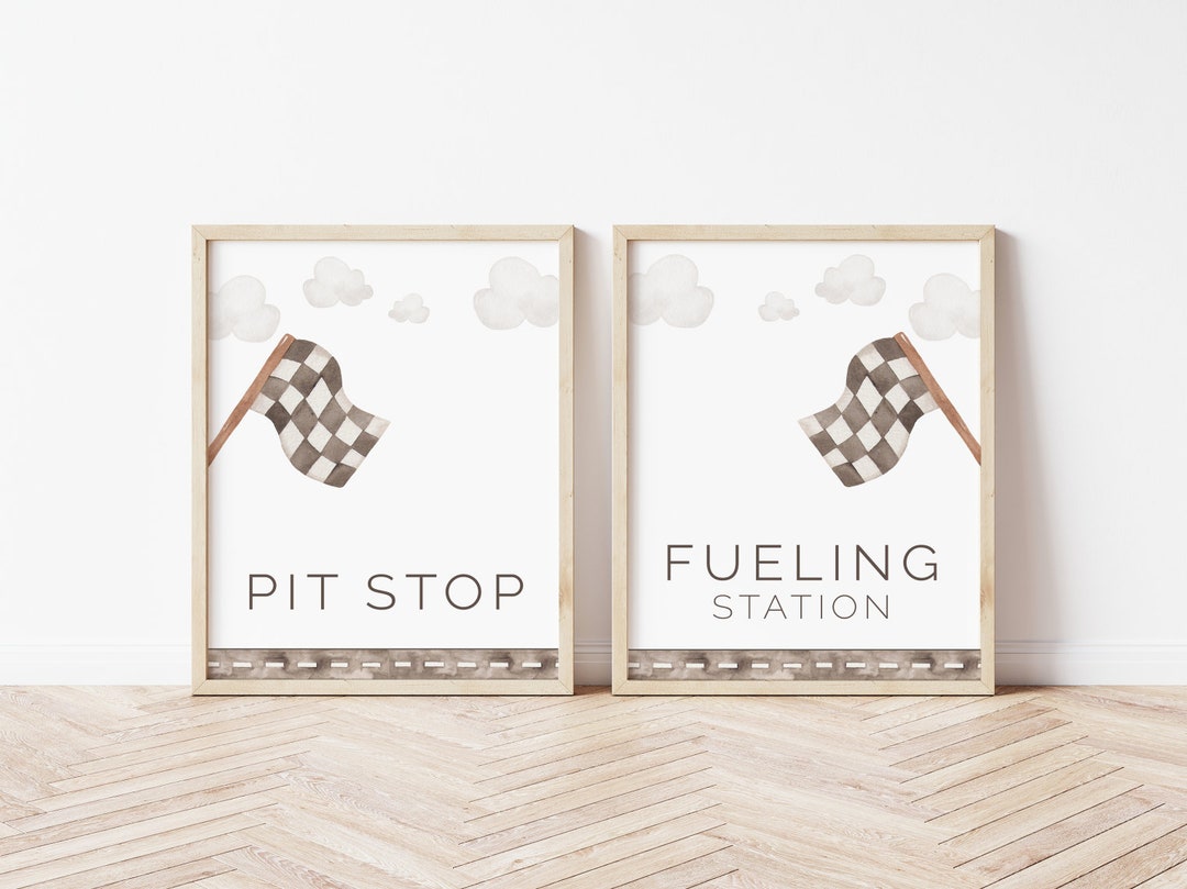 Pit Stop Table Sign, Refueling Station Sign, Editable Template, Fueling ...