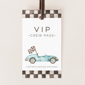 VIP Crew Pass, Editable Template, Growing up Two Fast Birthday Party ...