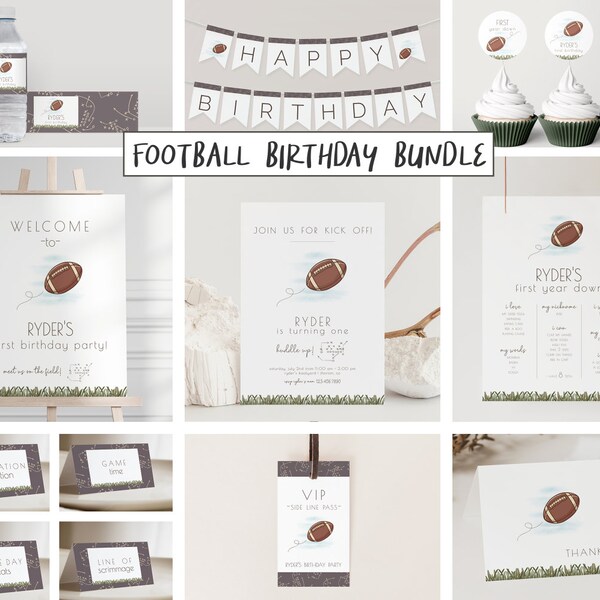 Football First Down Birthday Invitation - Etsy