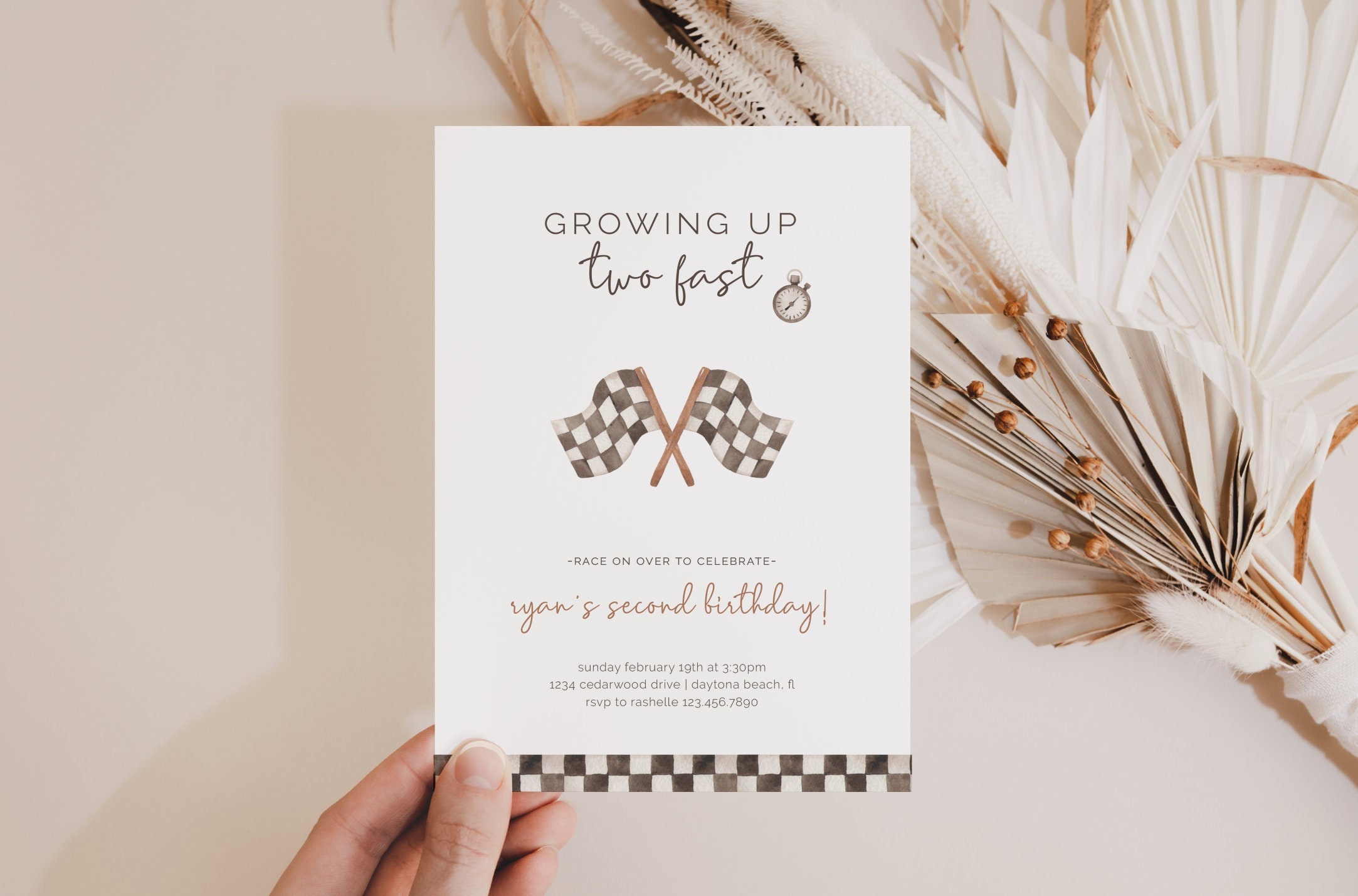 Growing up Two Fast Birthday Invitation Editable Template - Etsy