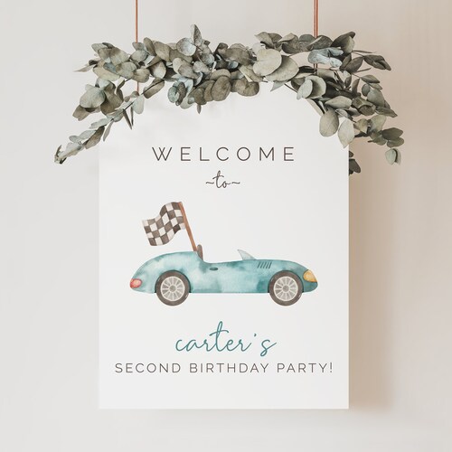 Vintage Car Welcome Sign Race Car Birthday Car Sign Vintage - Etsy