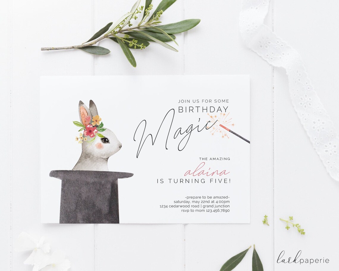 Girl Magic Show Birthday Invitation Editable Template - Etsy