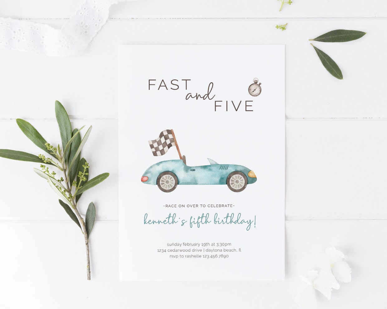 Fast and Five Birthday Invitation Editable Template Turning - Etsy
