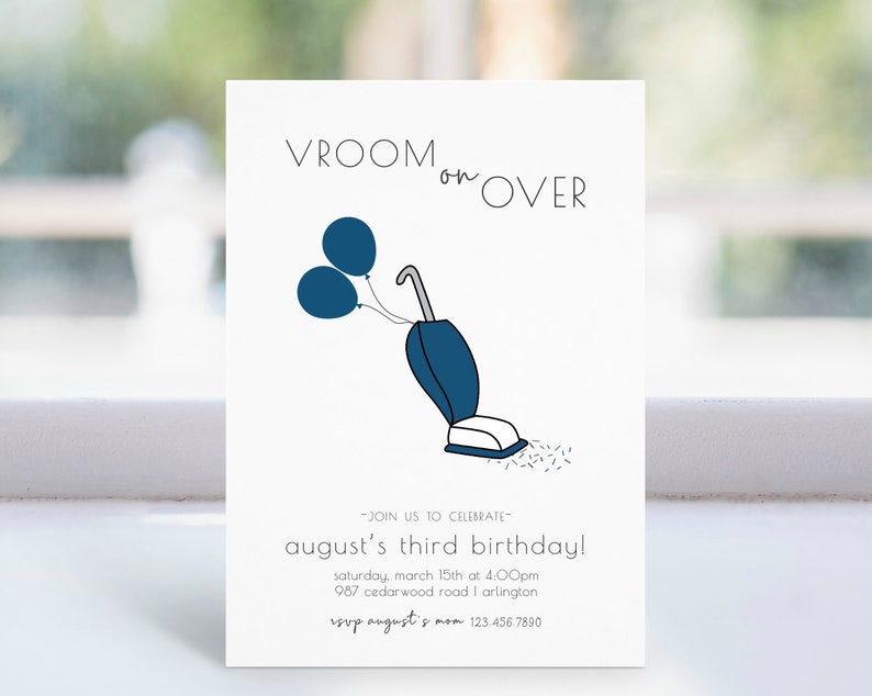 Vacuum Birthday Invitation Editable Template Cleaning Party - Etsy