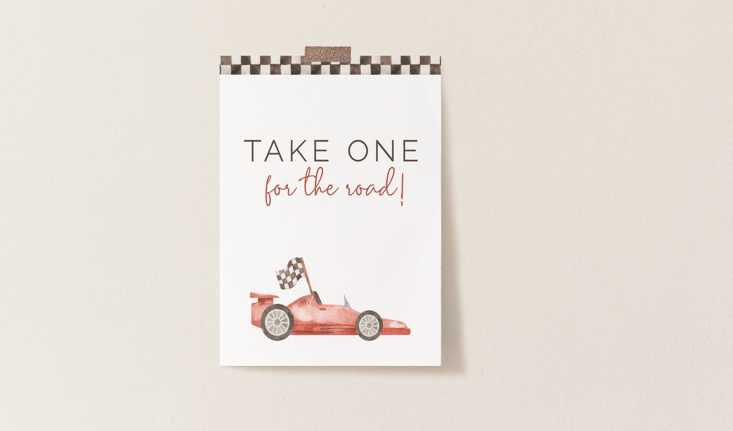 Race Car Favor Sign Editable Template Racing Favor Table - Etsy