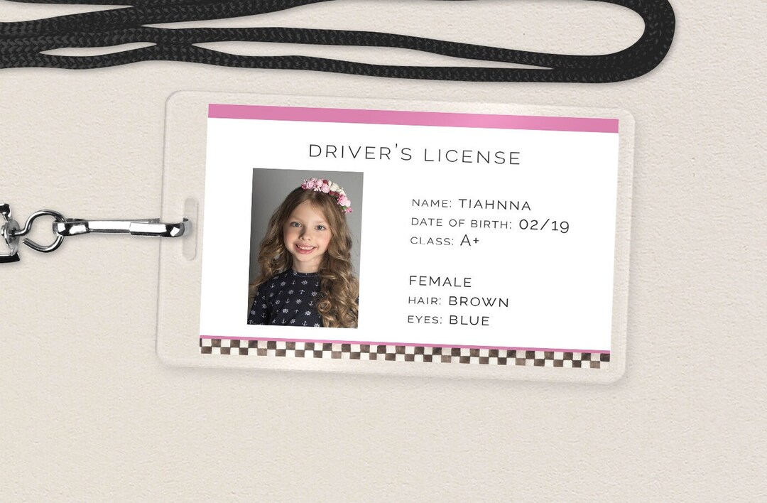 Driver's License Card, Editable Template, Printable ID Badge, Racing ...