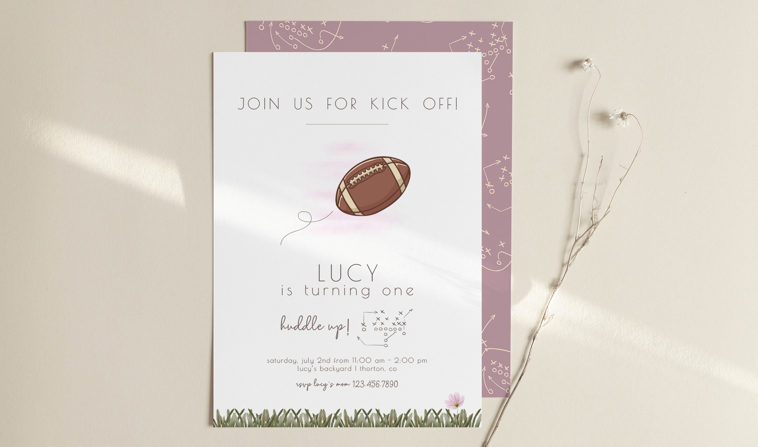 GIRL Football Birthday Invitation, Editable Template, Join Us for Kick ...