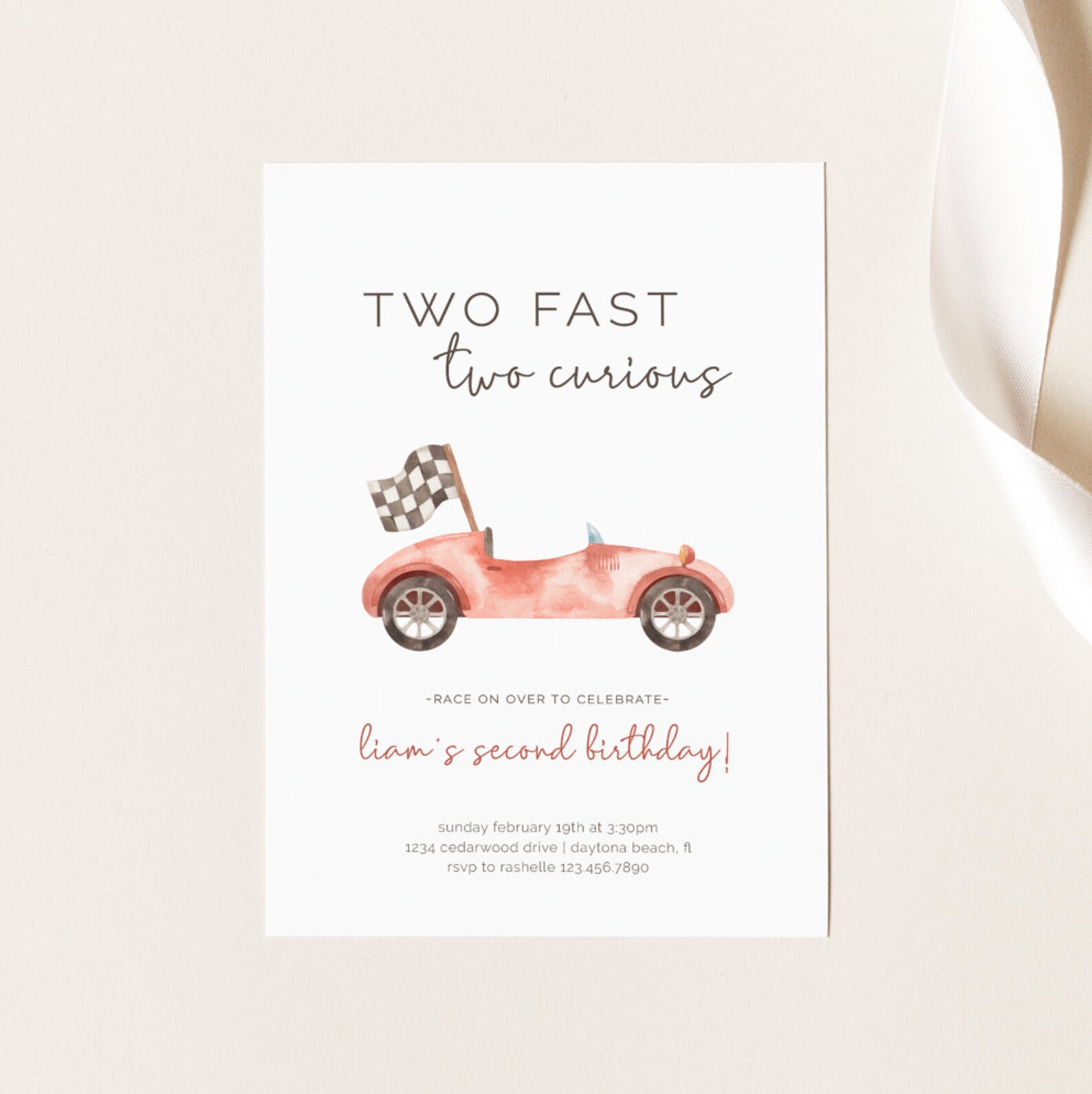 Two Fast Two Curious Birthday Invitation Editable Template - Etsy