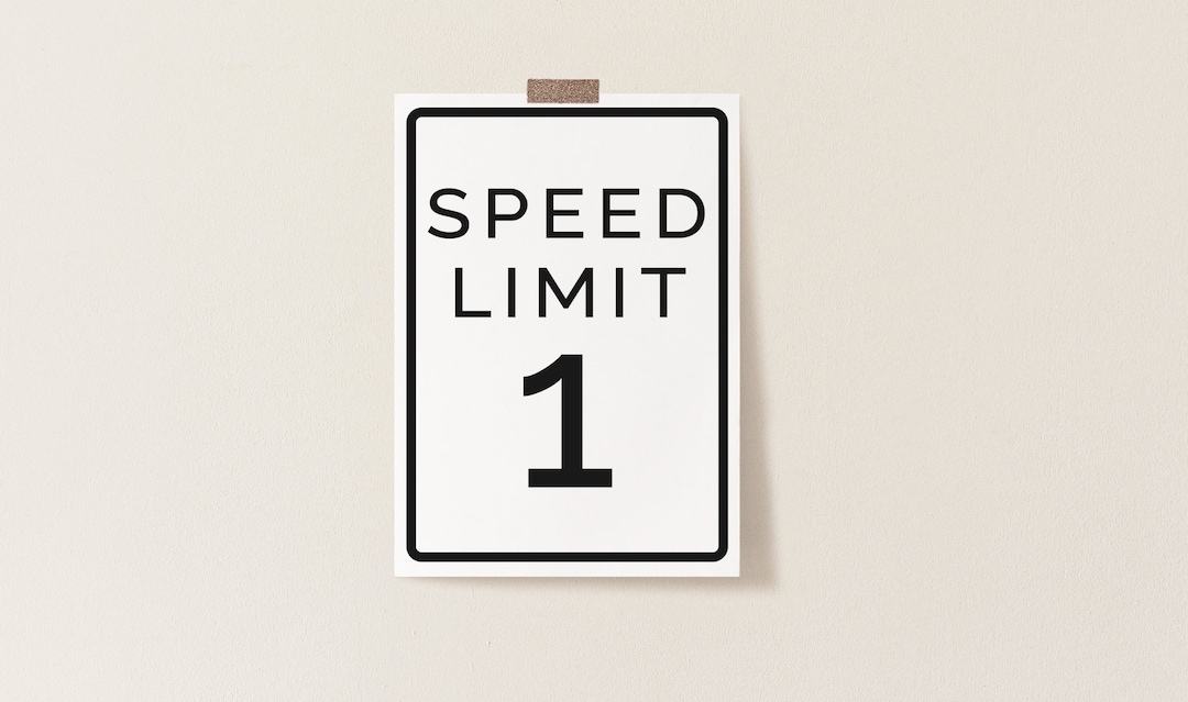 Speed Limit Sign, Editable Template, Fast One, Printable Place Cards ...