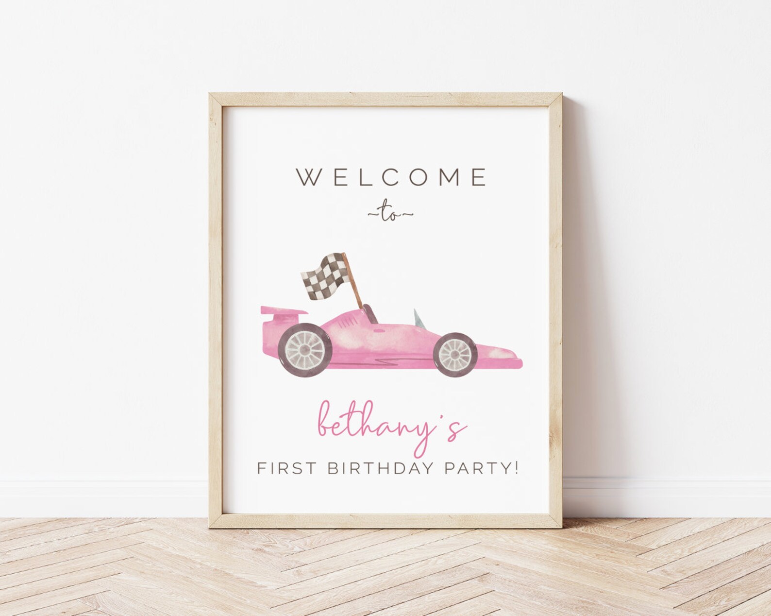 Fast One Welcome Sign Editable Template Racing Birthday - Etsy