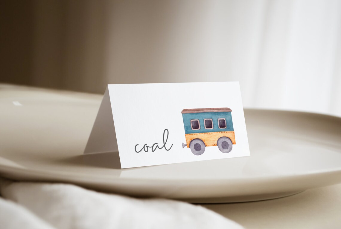 Train Theme Food Tent Labels, Editable Template, Steam Locomotive ...