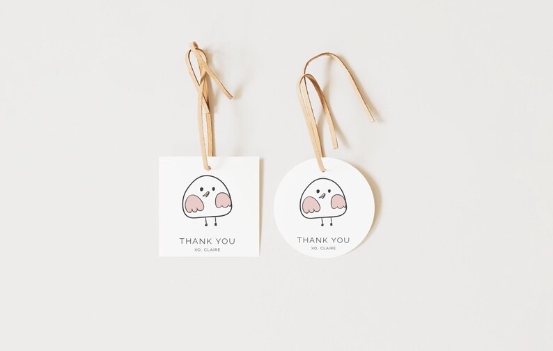 Bird Thank You Tags, Editable Template, Birdy Party Thank You Favor ...