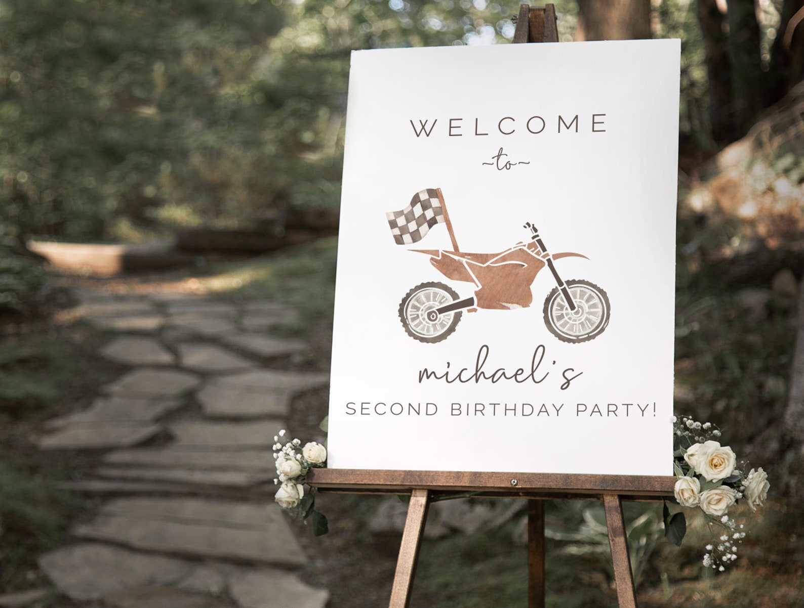 Dirt Bike Welcome Sign Editable Template Racing Birthday - Etsy