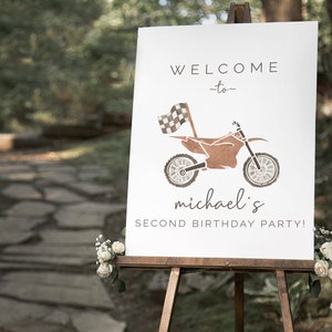 Dirt Bike Welcome Sign Editable Template Racing Birthday - Etsy