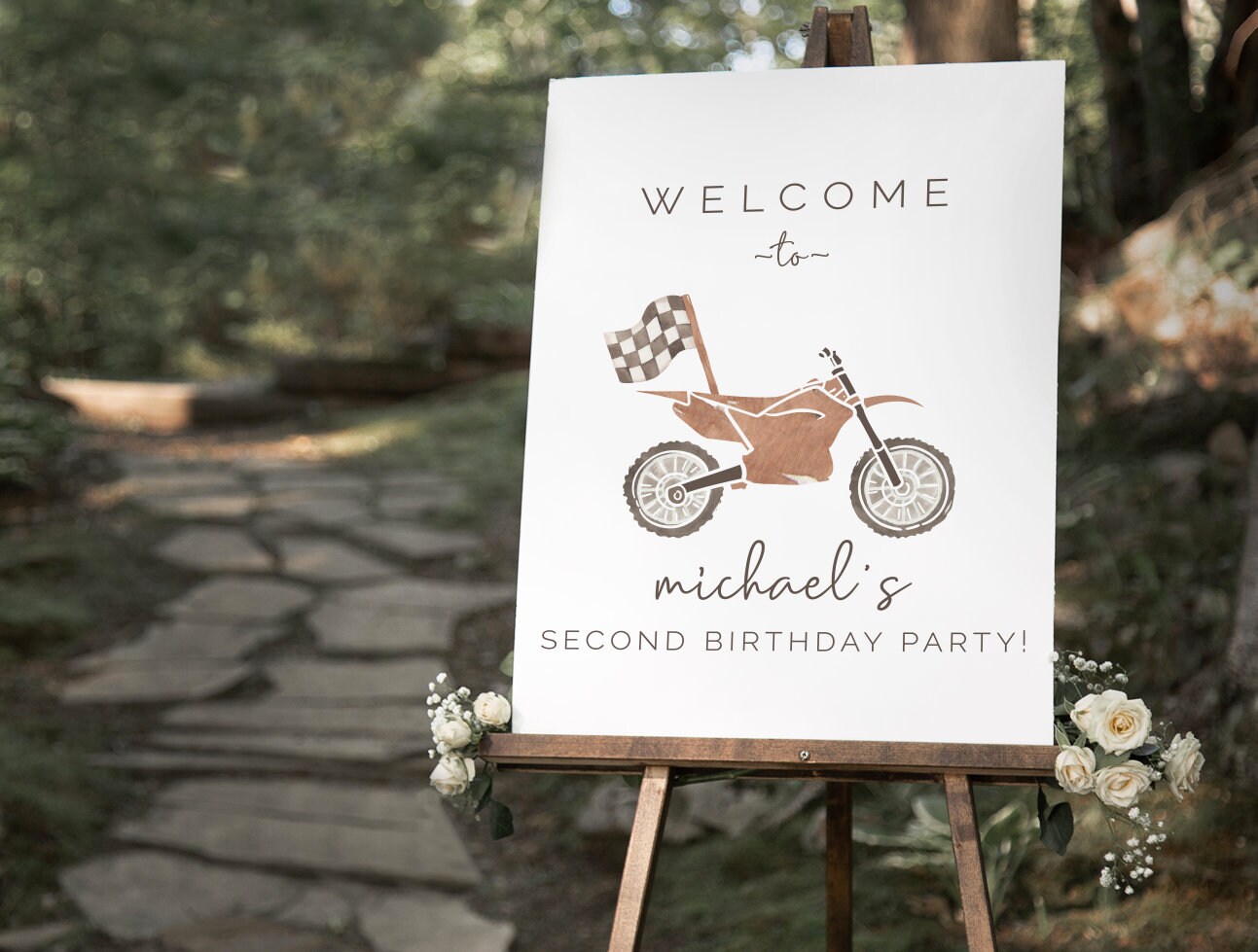 Dirt Bike Welcome Sign Editable Template Racing Birthday - Etsy